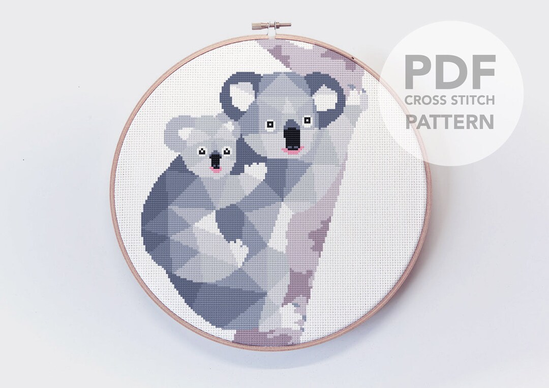 Cross Stitch Pattern, Koala Cross Stitch, Koala Bear Art, Koala Baby ...