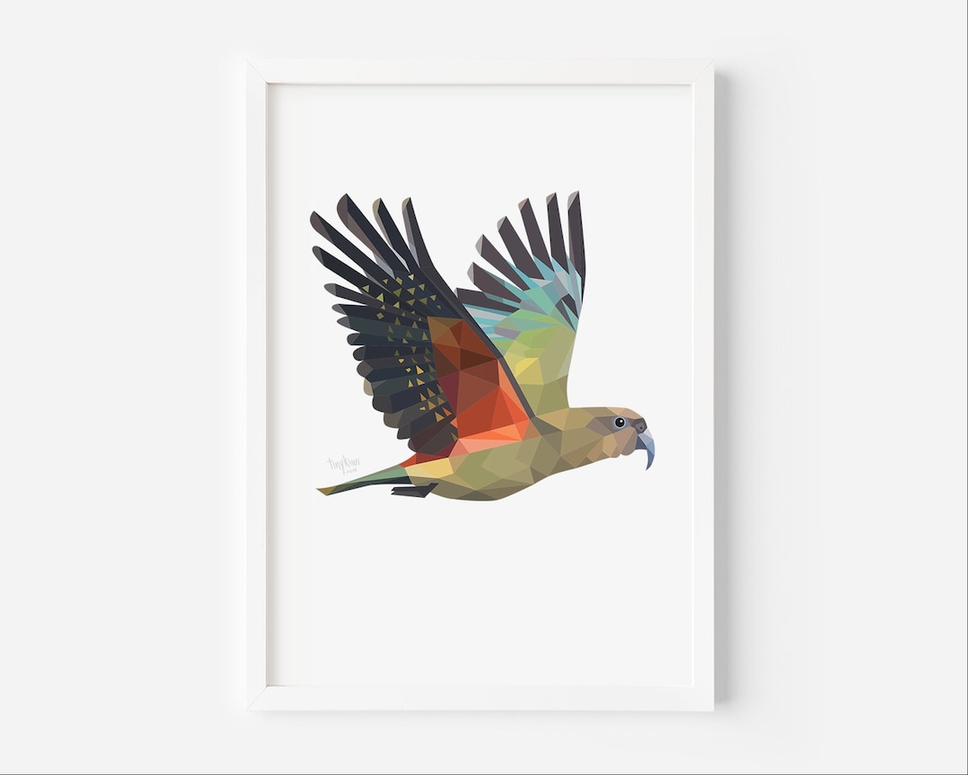 Kea Art Print: New Zealand Mountain Parrot, Kiwiana Decor - Etsy New ...