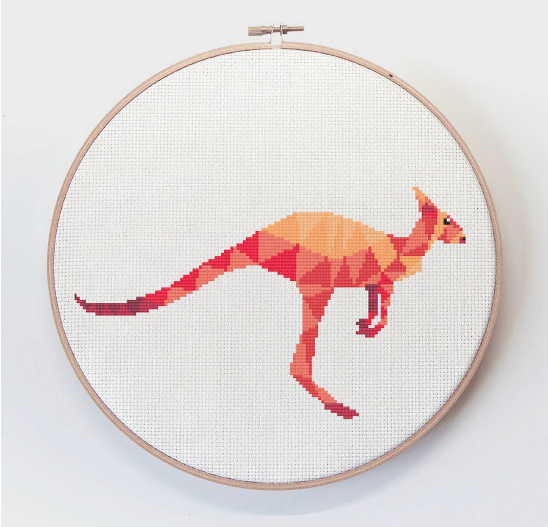 Kangaroo Cross Stitch, Cross Stitch Pattern, Australian Cross Stitch ...