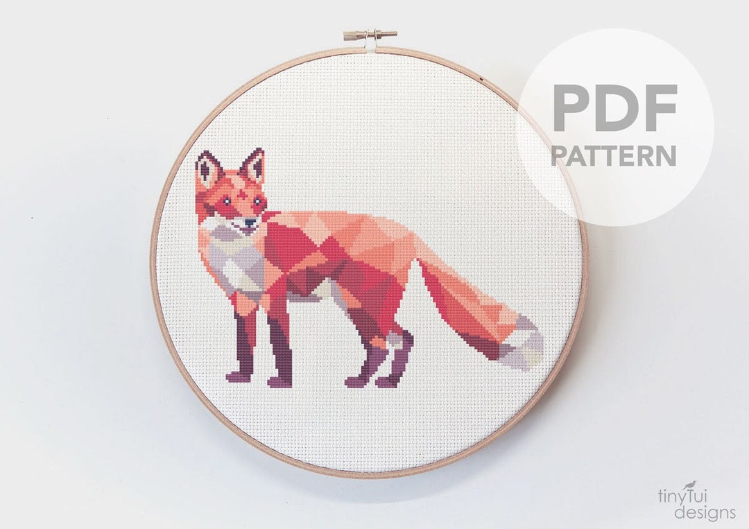 Cross Stitch Pattern, Fox Cross Stitch, Cross Stitch Pdf, Fox Cross ...