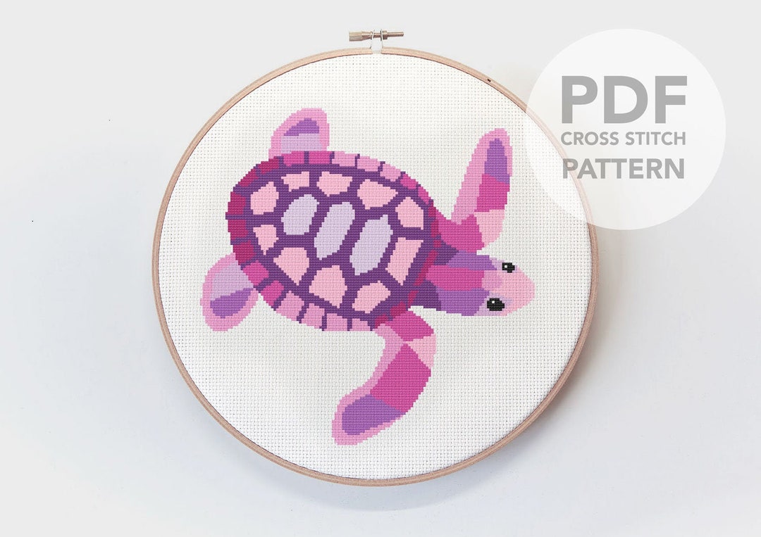 Turtle Cross Stitch Pattern, Cross Stitch Art, Animal Cross Stitch ...