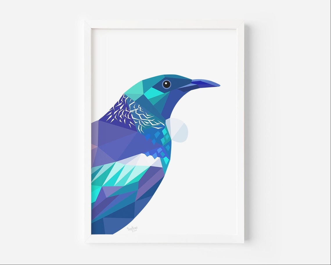 Tui Print Native New Zealand Birds Art Print Bird - Etsy New Zealand