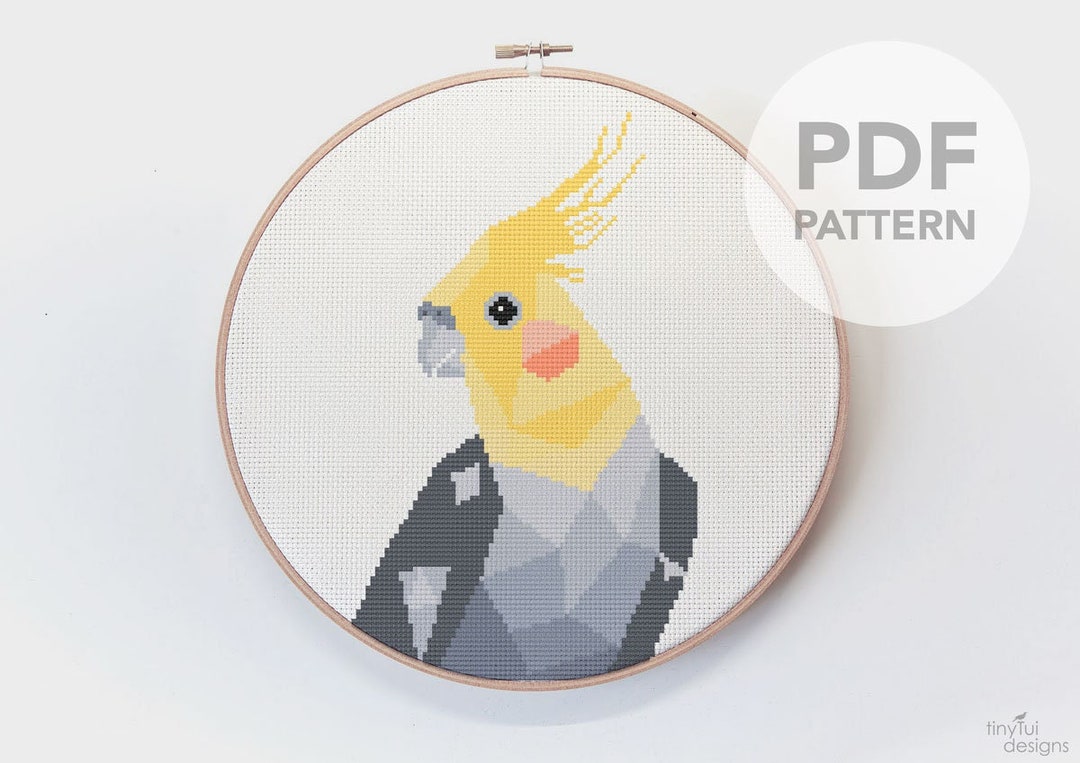 Cockatiel Cross Stitch, Cross Stitch Pattern, Cross Stitch Pattern ...