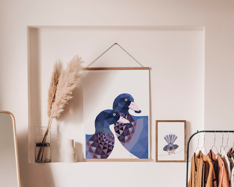 Blue Duck Whio Art Print: New Zealand Native Bird - Etsy New Zealand