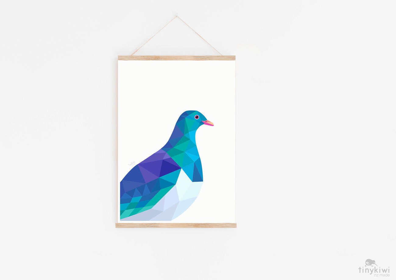 New Zealand art, Kereru print, Kereru illustration, Kereru art, Kereru ...