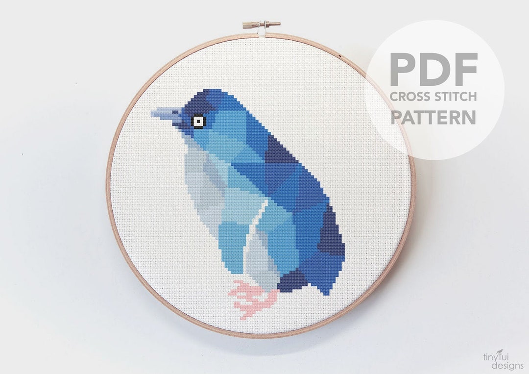 Penguin Cross Stitch Pattern, Little Penguin Art, New Zealand Cross ...