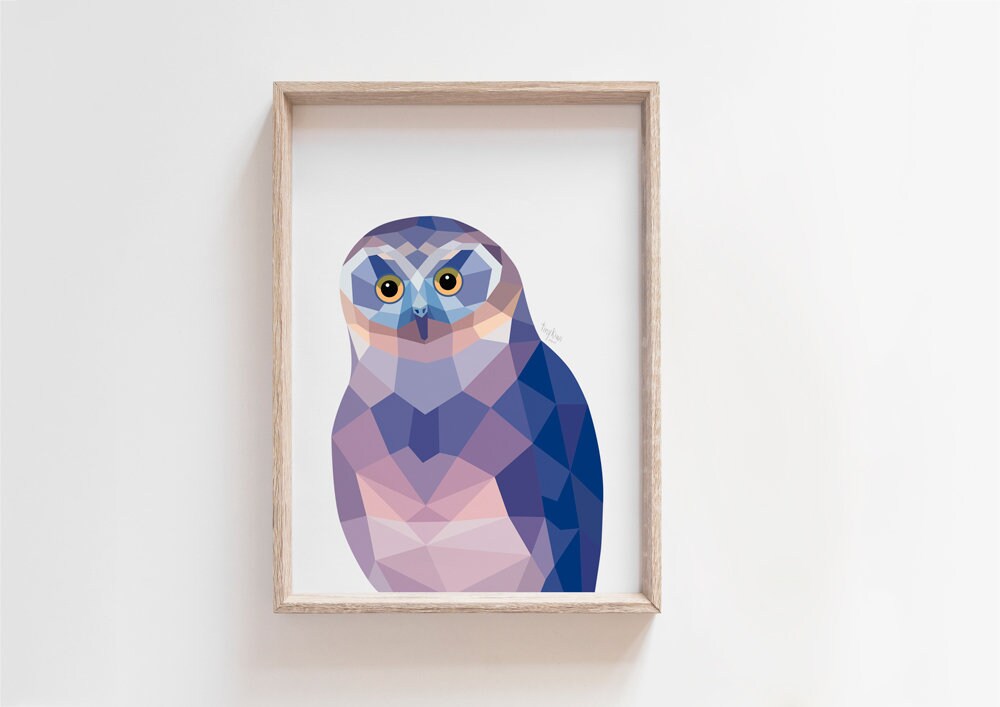 New Zealand owl print, Morepork owl art, Ruru owl painting, Owl ...