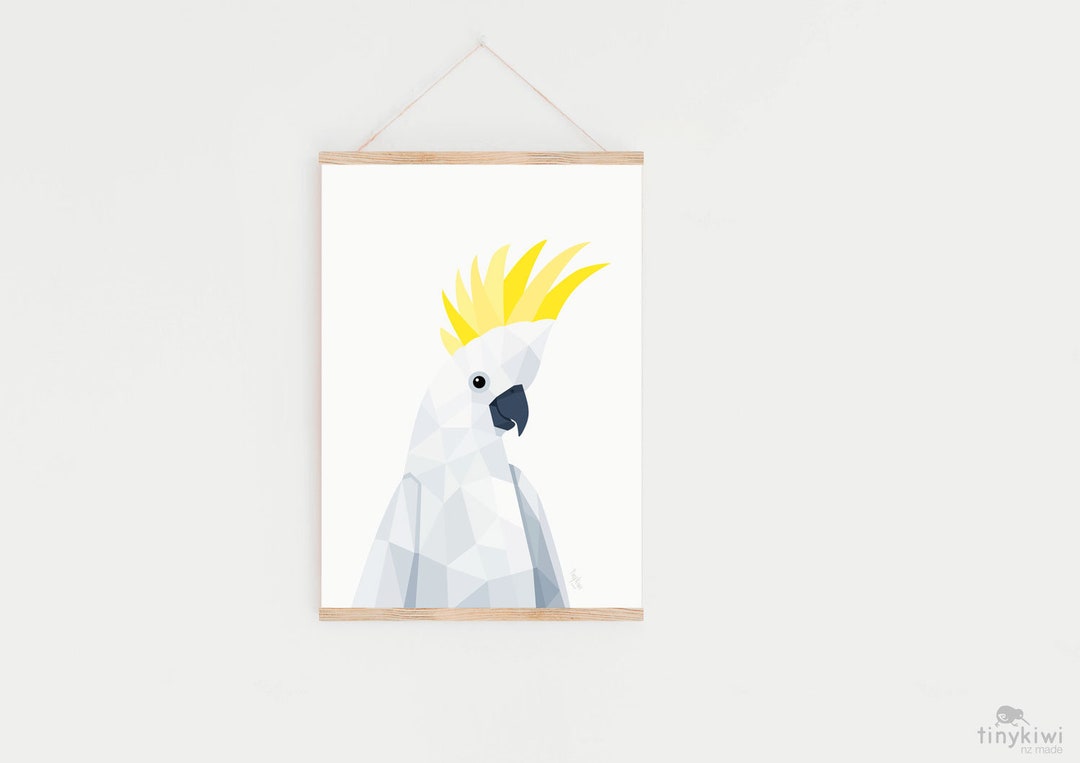 Geometric Cockatoo Art Print: Australian Bird Illustration - Etsy