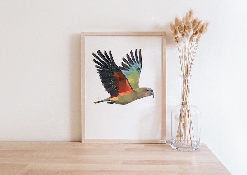 Kea Art Print: New Zealand Mountain Parrot, Kiwiana Decor - Etsy New ...