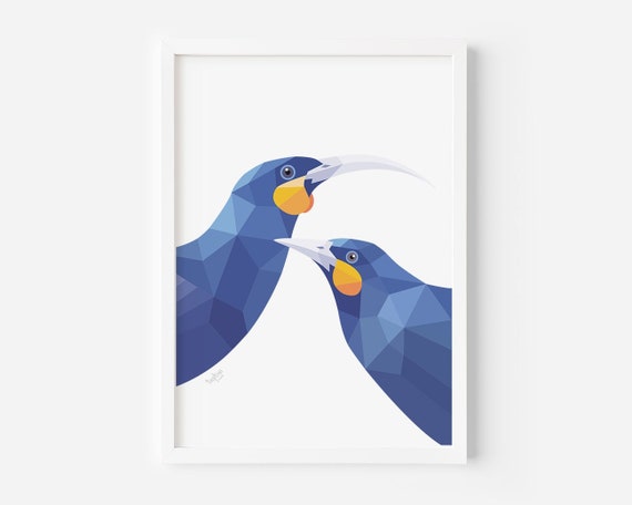 Huia Print Huia Art Huia Painting Extinct New Zealand - Etsy