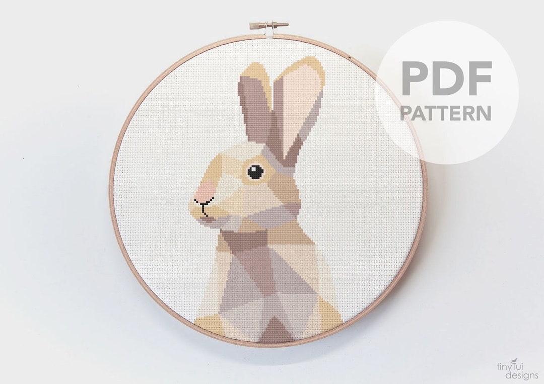 Bunny Rabbit Cross Stitch, Cross Stitch Pattern, Animal Cross Stitch ...