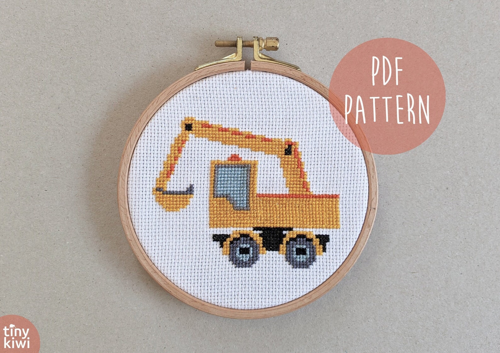 Digger Cross Stitch Pattern Digger Cross Stitch Pdf PDF - Etsy