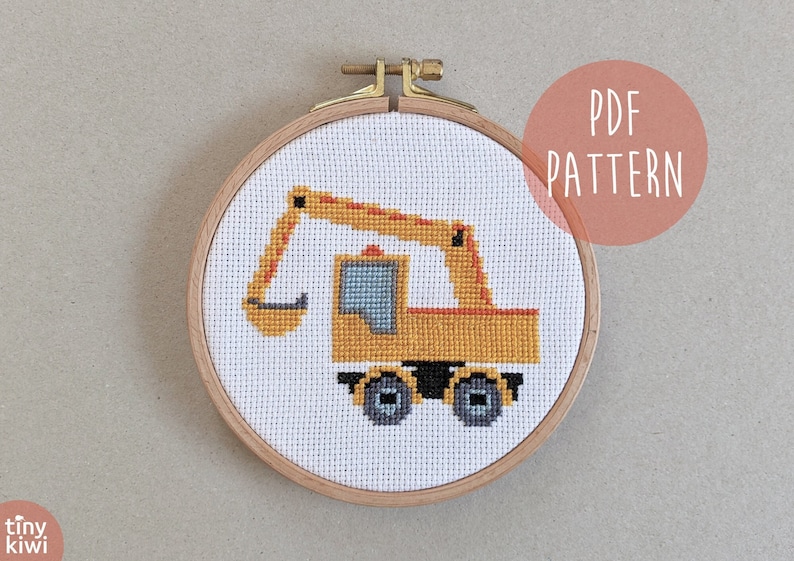 Digger Cross Stitch Pattern Digger Cross Stitch Pdf PDF - Etsy