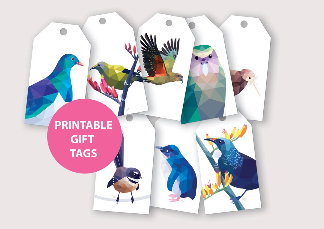 Printable Gift Tags, NZ Birds Christmas Tags, Printable Tags, New ...