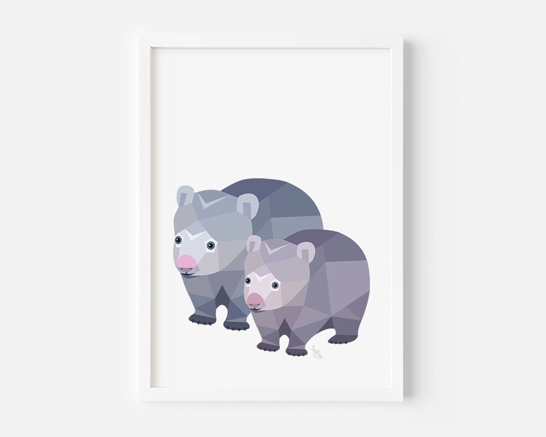 Wombat Print Nursery Art Wombat Baby Australian Animals - Etsy New Zealand