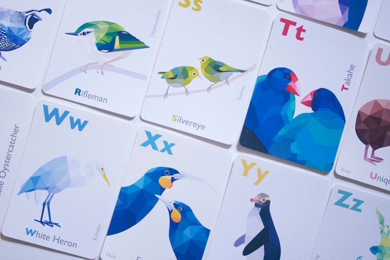 New Zealand ABC Flash Cards: Maori & English Alphabet Art - Etsy