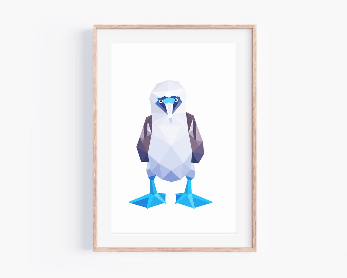 Blue-footed Booby Quilt Pattern PDF – Geometric Bird Fabric Art, Modern ...