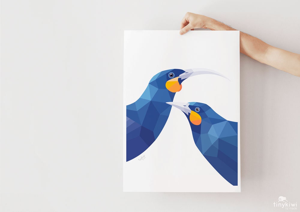 Huia art, Huia print, Huia poster, Extinct bird, Kiwiwana art, New ...