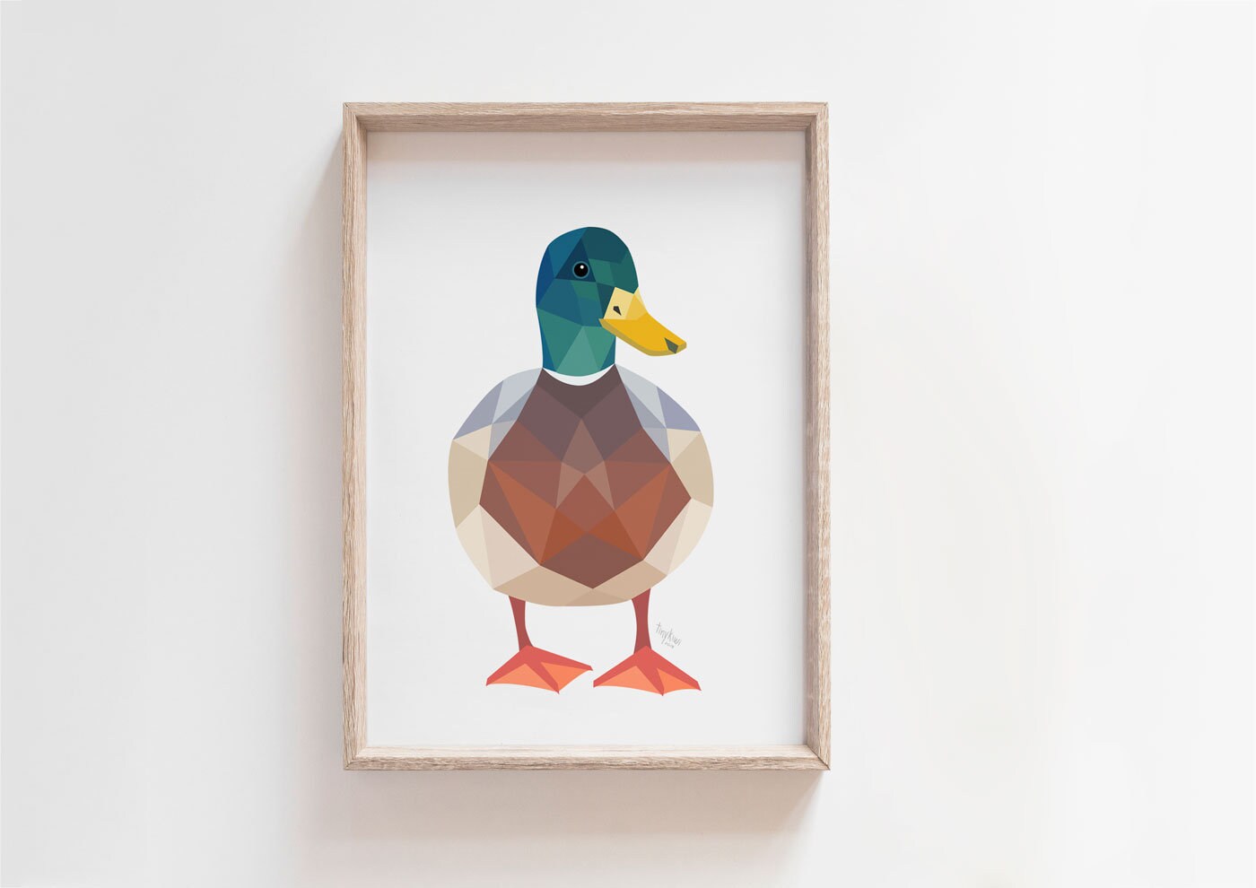 Mallard duck print, Duck pair illustration, New Zealand duck, Duck ...