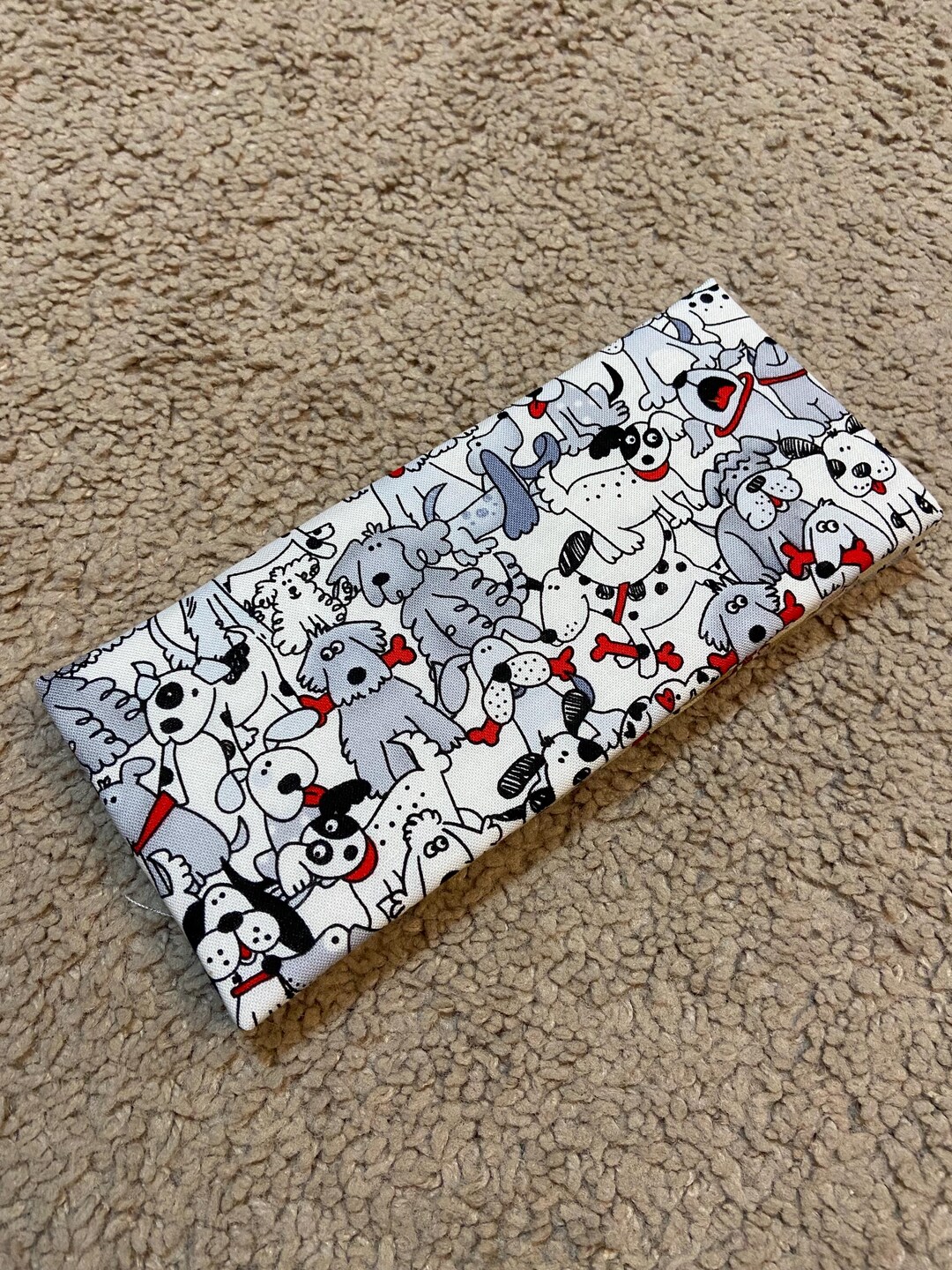Magic Wallet - Dogs on White With Bone and Paw Print Interior - Etsy