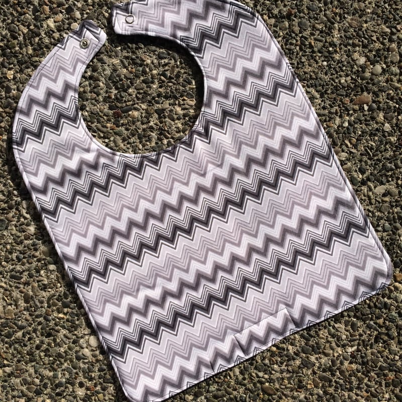 Grey Chevron Bib - Etsy