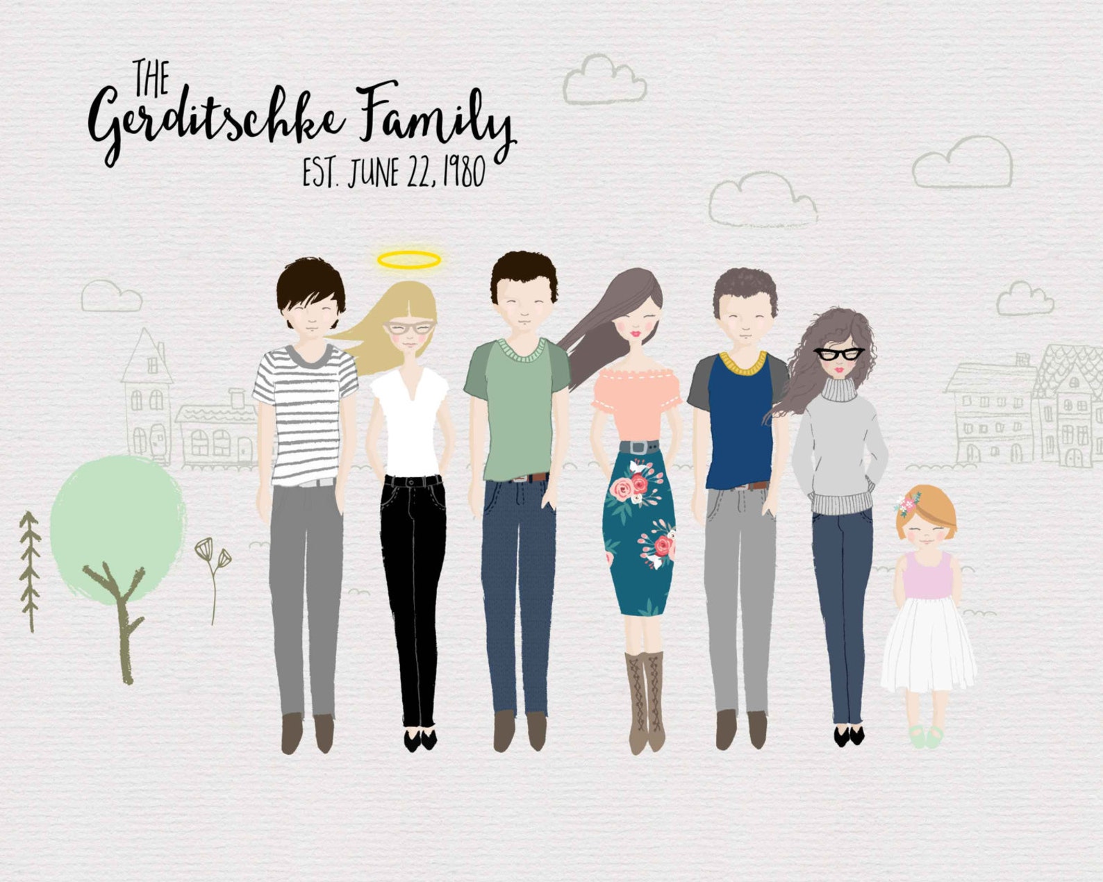 Personalized Family Portrait Custom Family Cartoon Family - Etsy