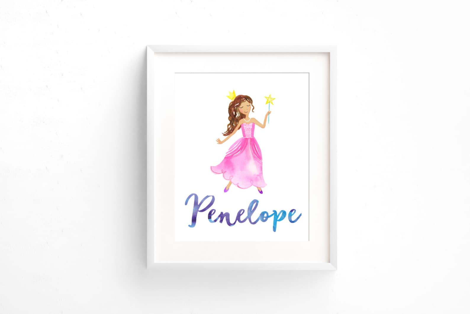 Custom Name Print Custom Princess Watercolor Nursery Print | Etsy