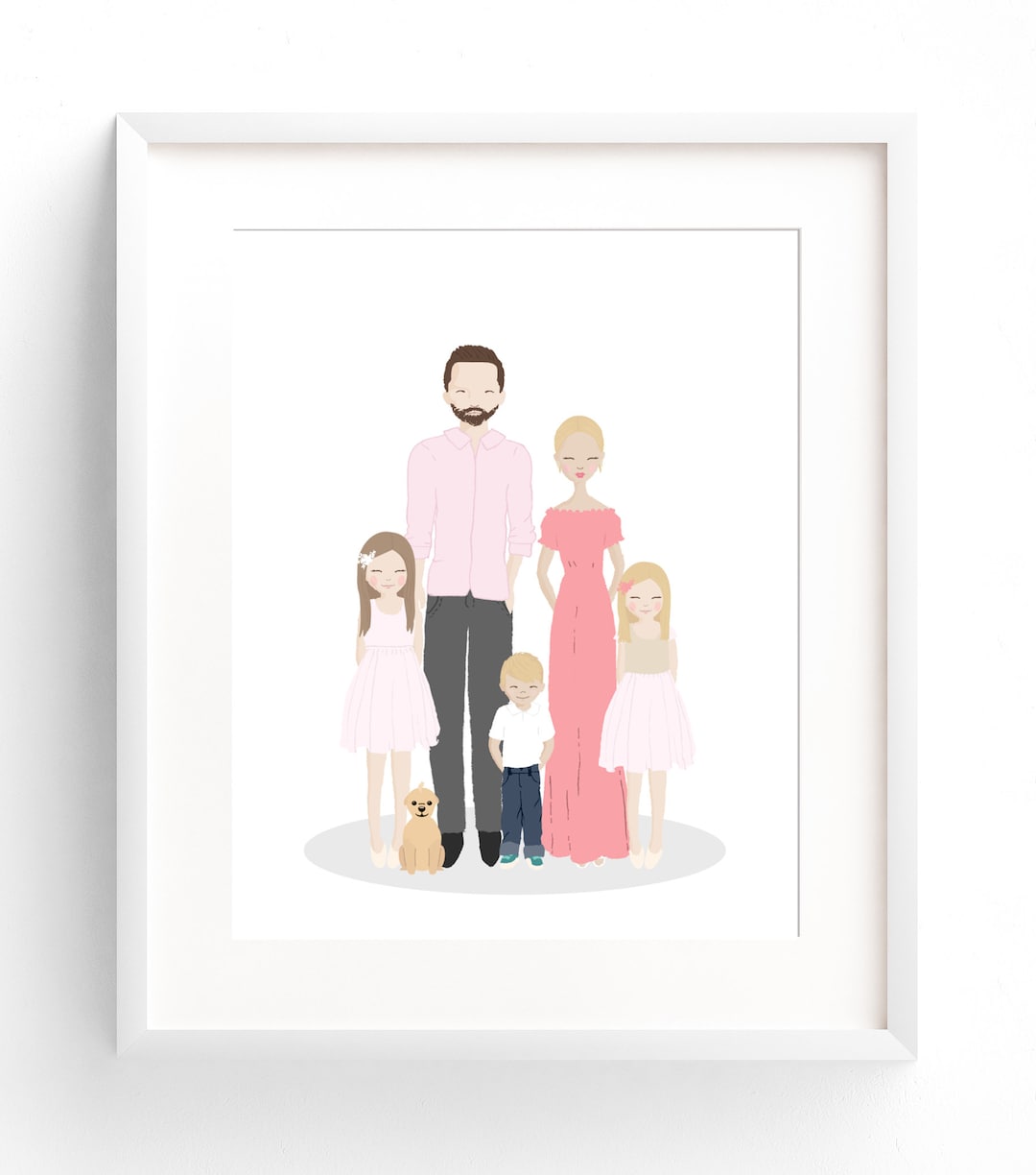Family Portrait Illustration Custom Family Portrait Drawing ...