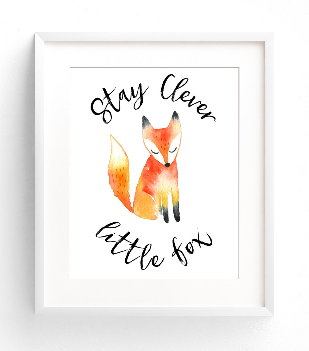 Stay Clever Little Fox Nursery Wall Art Watercolor Fox Nursery Decor ...
