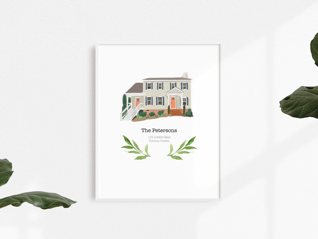Custom House Drawing, Custom House Portrait, House Portrait From Photo ...