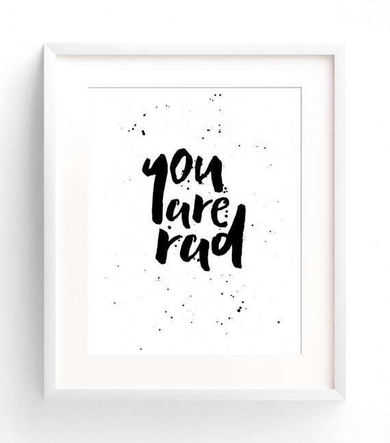 Black and White Typography Print Monochromatic Wall Art | Etsy