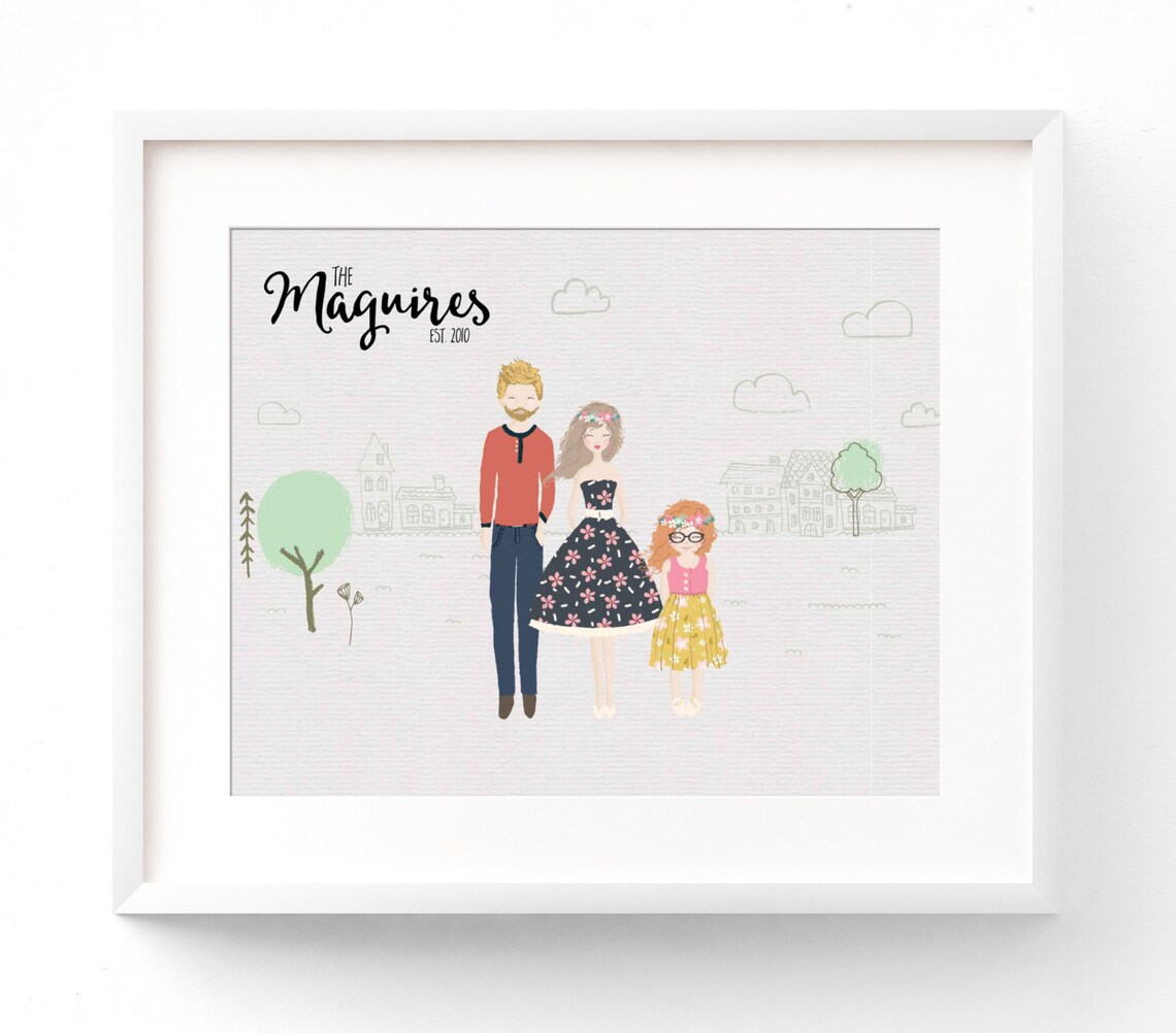 Personalized Family Portrait Custom Family Cartoon Family - Etsy