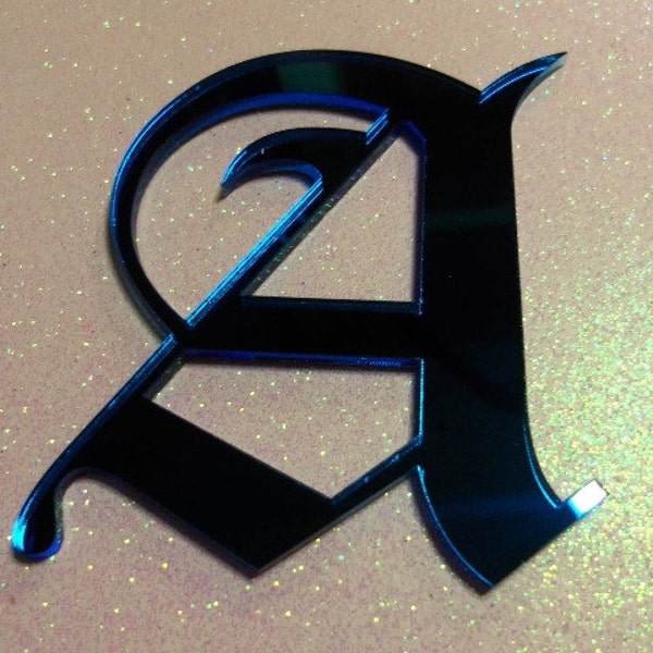 Old English Blue Letters - Etsy