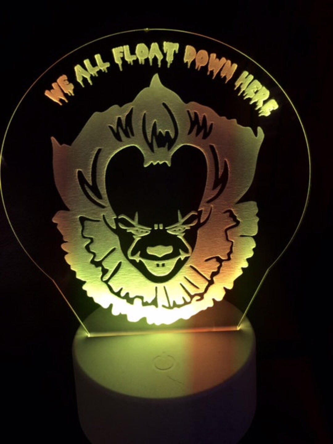 Clown Night Light, Led Laser Cut Lamp, Halloween, Clown Decor, Room ...