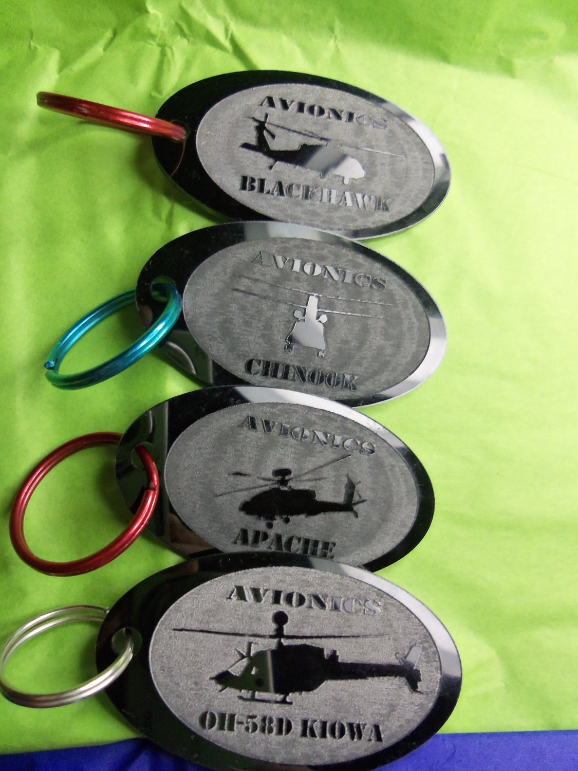 Military keychains set helicopters apache chinook oh 58D | Etsy