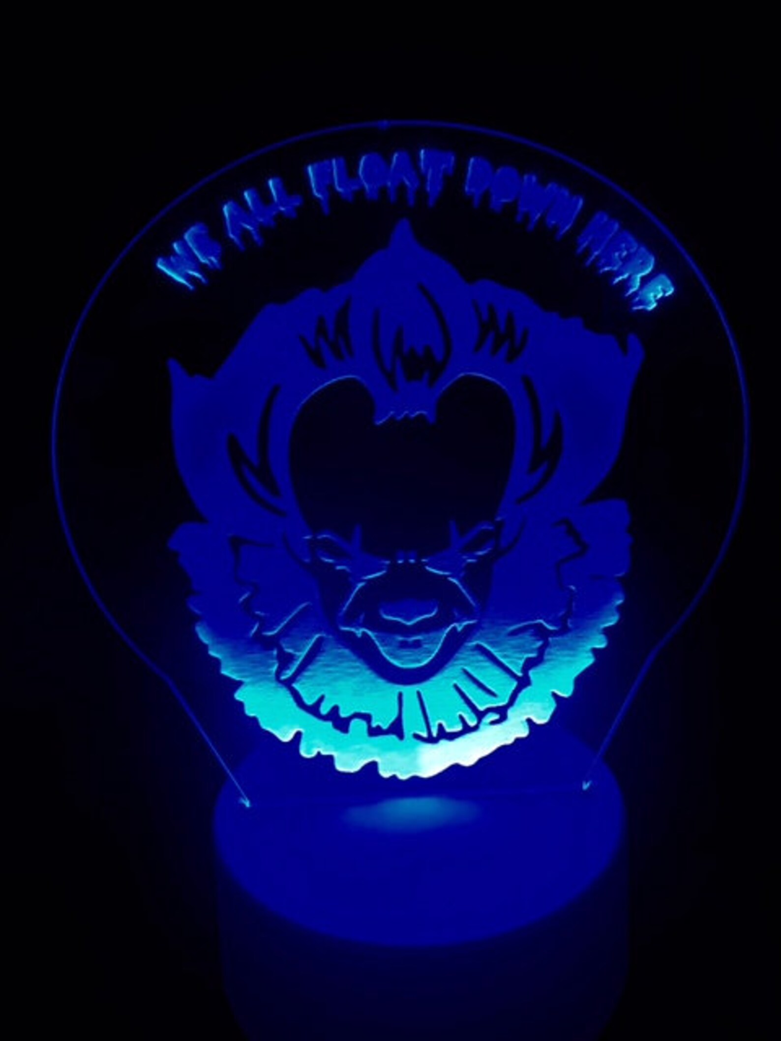 Clown night light led laser cut lamp horror night lights | Etsy
