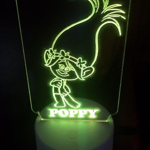 Led Laser Cut Lamp, Troll Night Lights, Troll Decor, Troll Lamp, Trolls ...