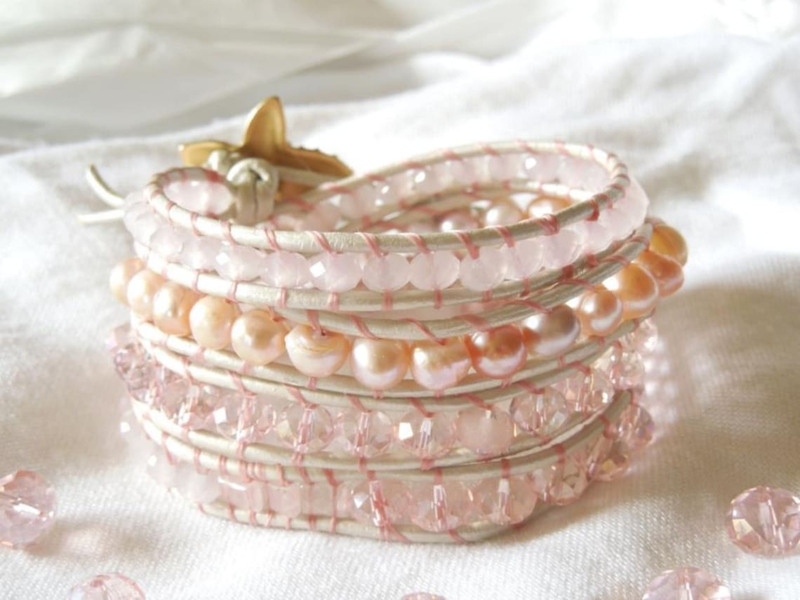 Pink Sand Beach Wrap Bracelet | Etsy