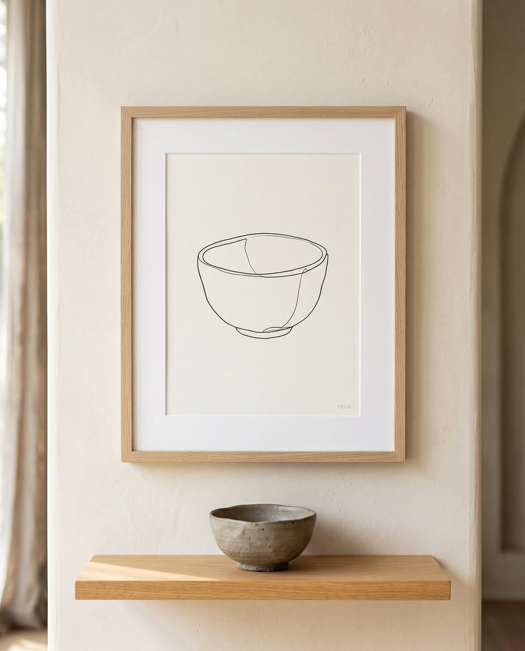 Wabi-sabi Tea Bowl Print, Sumi-e Japanese Ink Wall Art, Japandi Decor ...