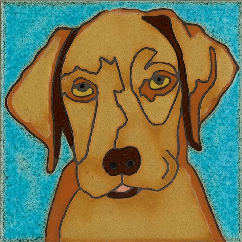 Chocolate Lab Dog Hand Painted Ceramic Tile - Etsy