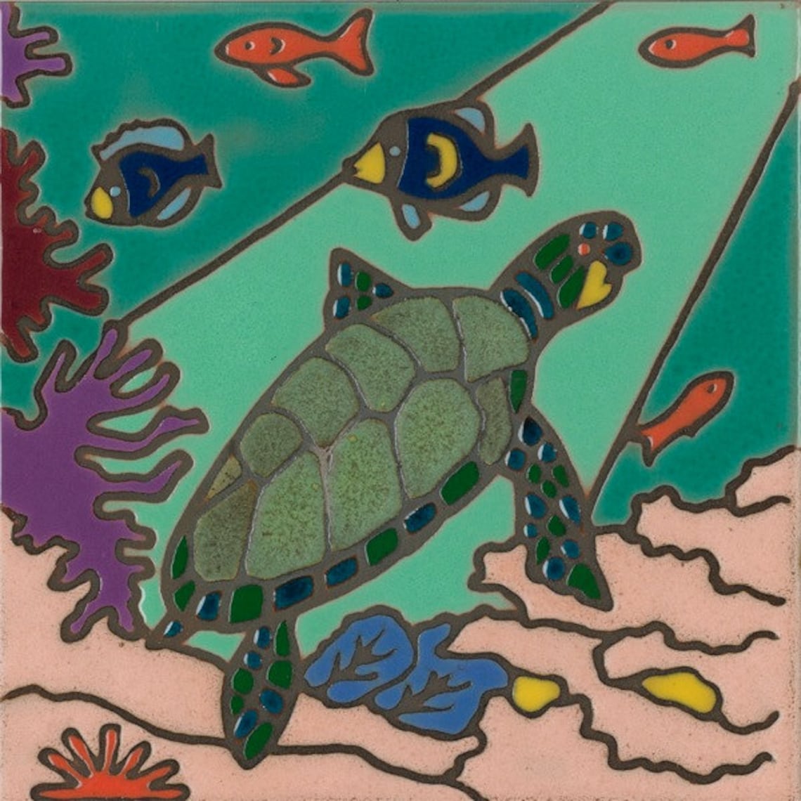 Ceramic Tile Sea Turtle Hot Plate Wall Decor Kitchen Back - Etsy