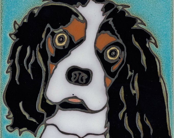 Cavalier King Charles Spaniel Puppy Ceramic Tile Art Wall Tile ...