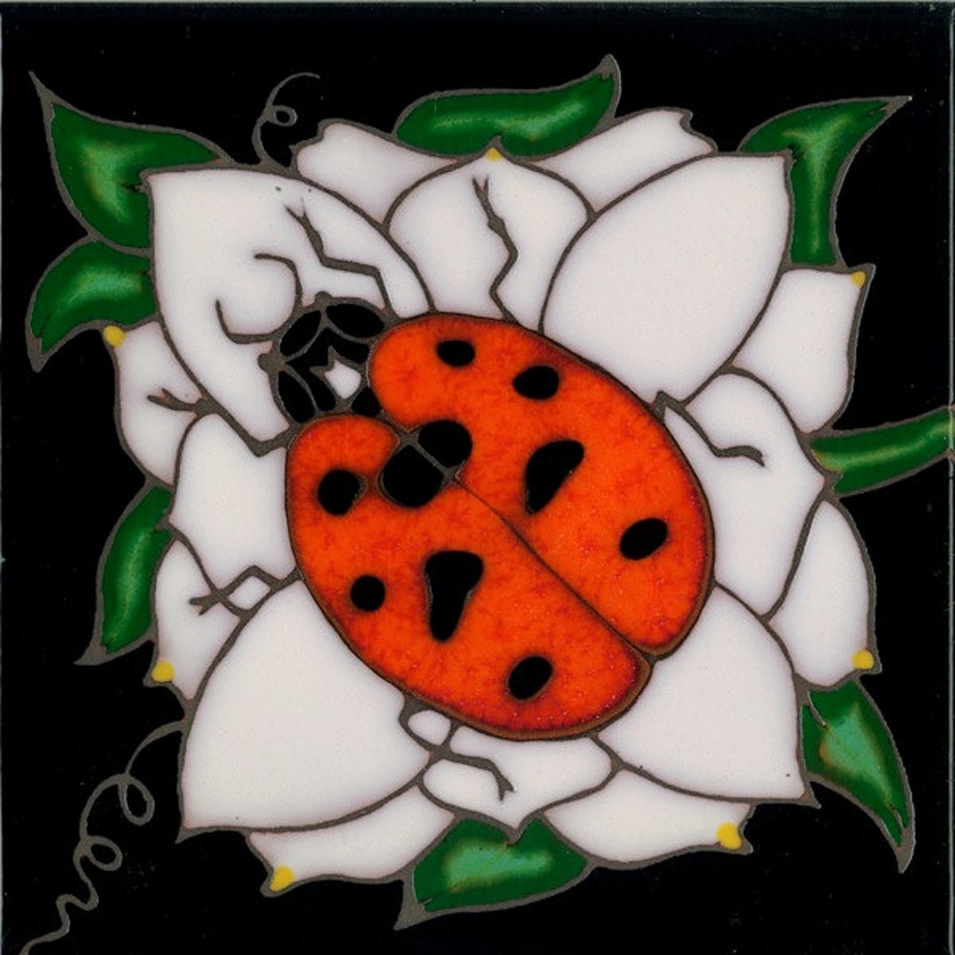 Handpainted Tile Lady Bug Made in Usa Ceramic Tile Original Art - Etsy