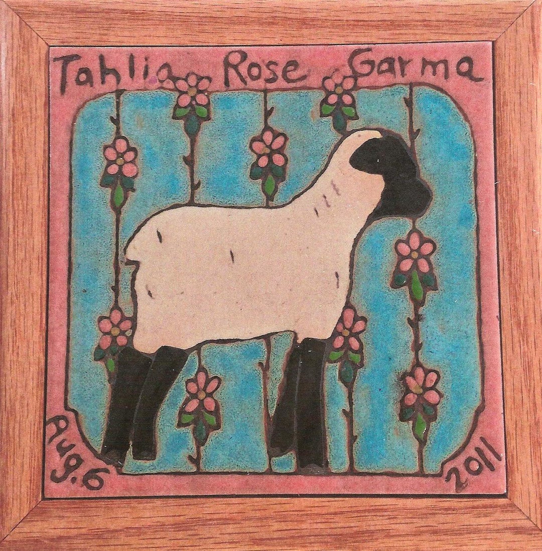 Ceramic Tile Personalized Newborn Baby Custom Hand Painted Hot Plate ...