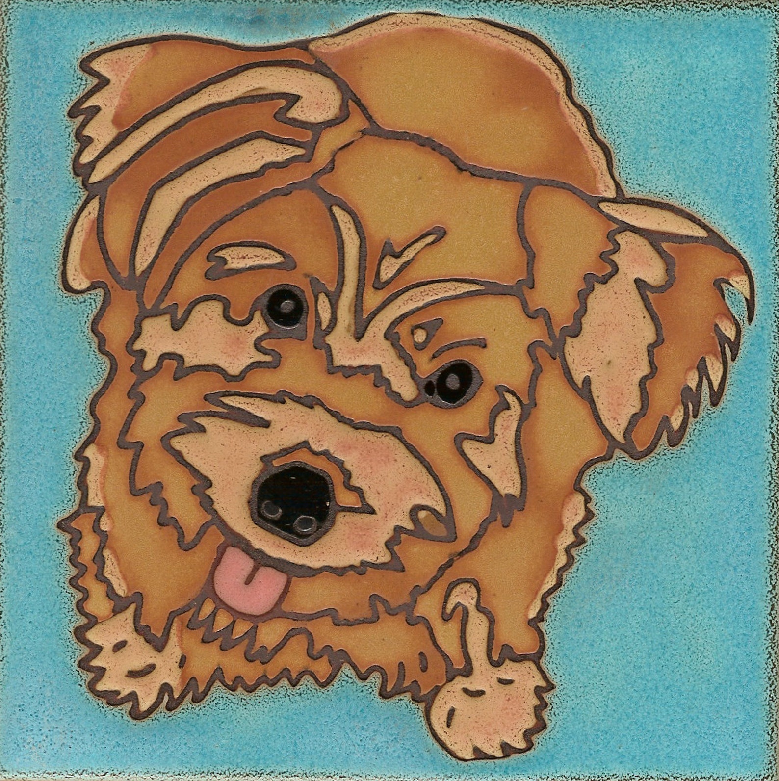 Ceramic Tile Dog Maltese Mix Apricot Color Original Art by Pacific Blue ...