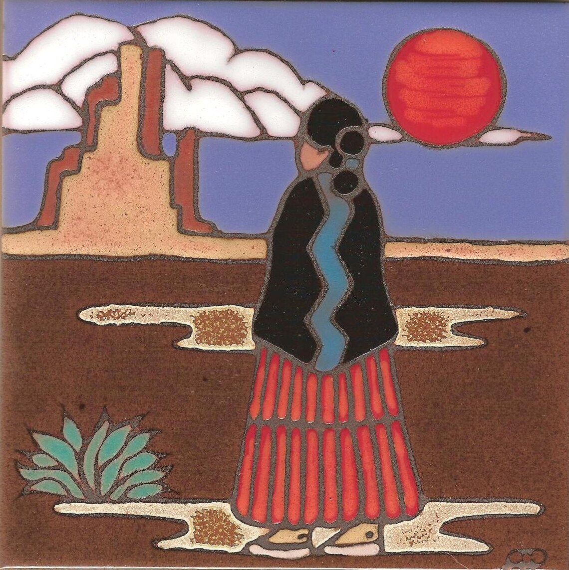 Ceramic Tilenavajo Lady Hot Plate Trivet Installation - Etsy