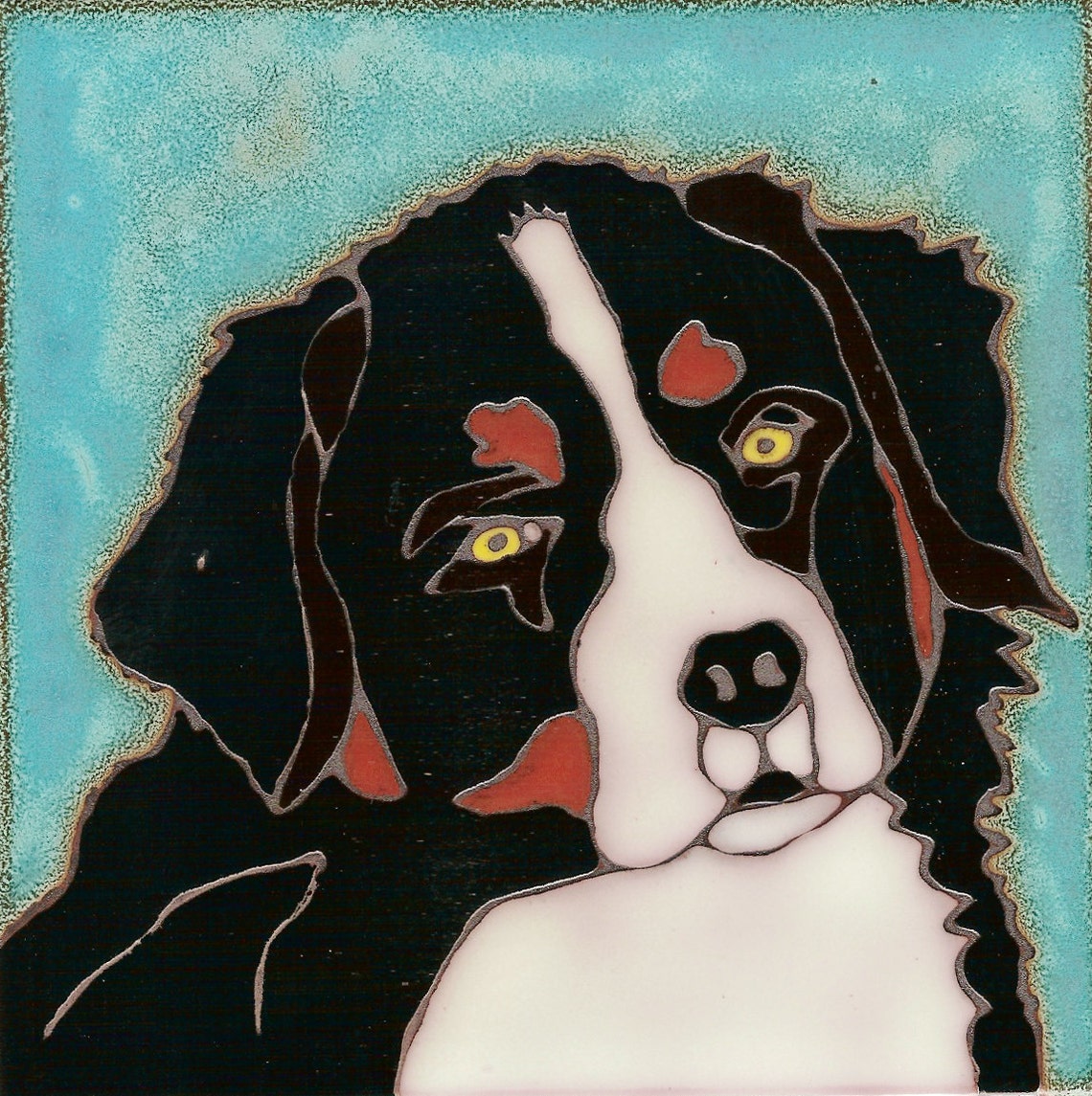 Bernese Mountain Dog Ceramic Tile Original - Etsy