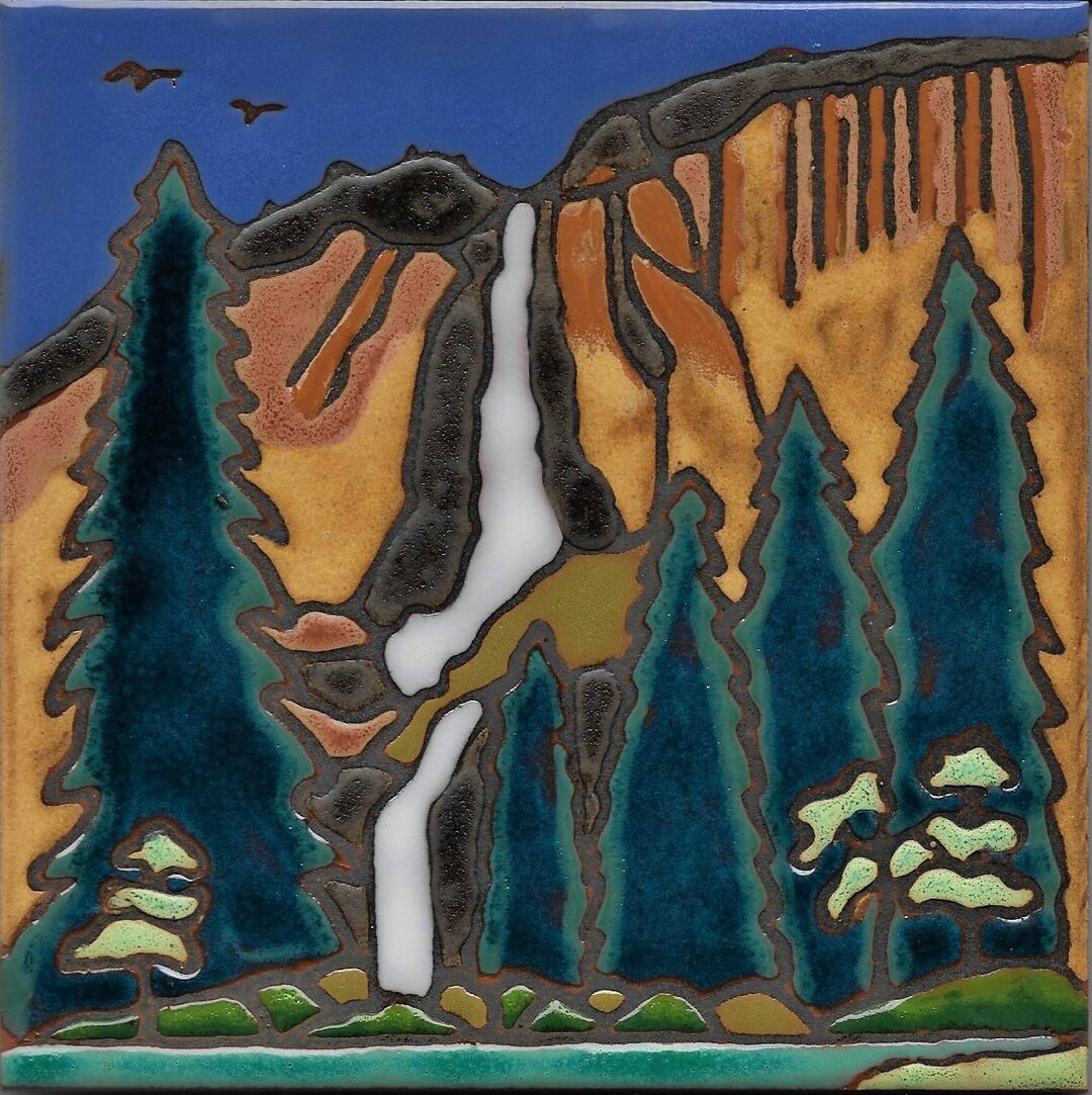Ceramic Tile,yosemite Falls, Waterfall, Hotplate, Wall Decor, Kitchen ...