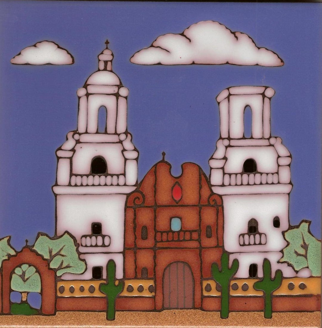 San Xavier Mission Ceramic Tile Near Tucson, Arizona - Etsy