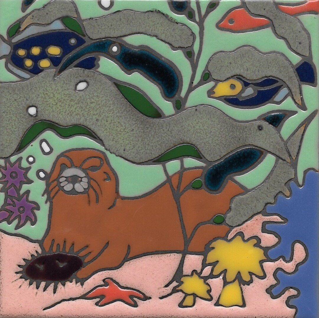 Ceramic Tile Sea Otter Hot Plate Wall Decor Kitchen Back Splash ...